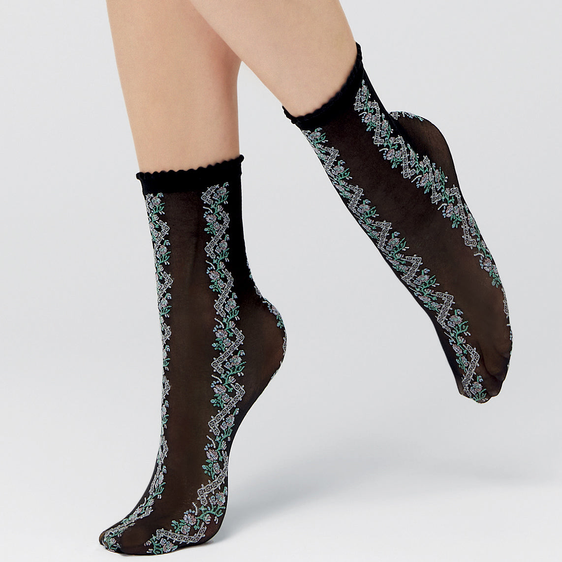 パステルカラーフラワーモチーフソックス/CALZINO LUKE/Pierre Mantouxオンラインショップ